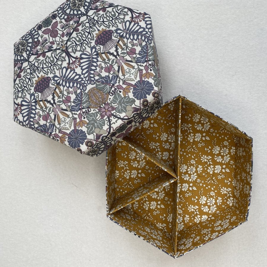 Højkvalitets pedariskabelon,stor sekskantet æske med 2 ruminddelere – CPHquilt