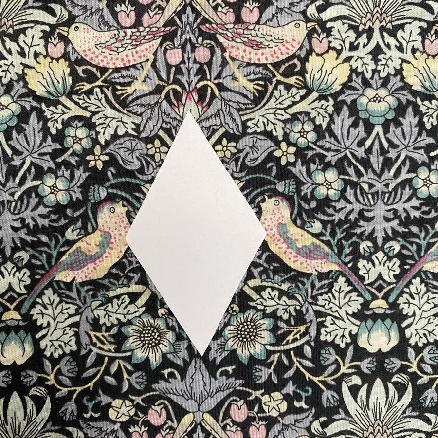 Papskabelon rombe (60 graders vinkel), 100 stk. (vælg mellem 3 størrel – CPHquilt